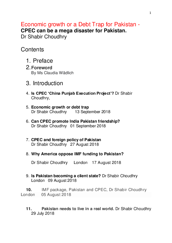 (PDF) Economic growth or a Debt Trap for Pakistan