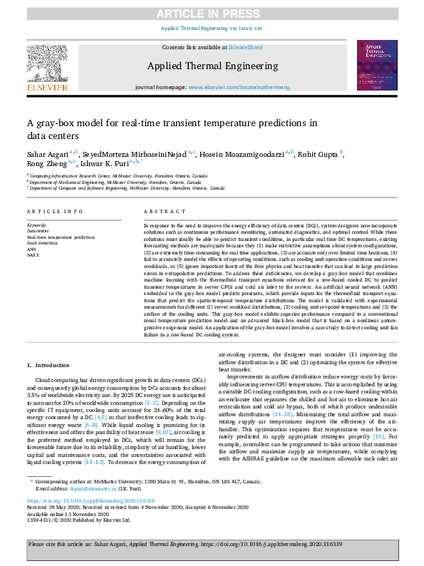 (PDF) A gray-box model for real-time transient temperature predictions ...
