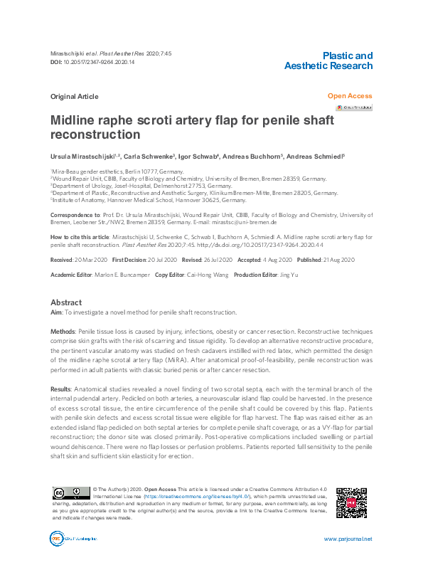 (PDF) Plastic and Aesthetic Research Midline raphe scroti artery flap ...