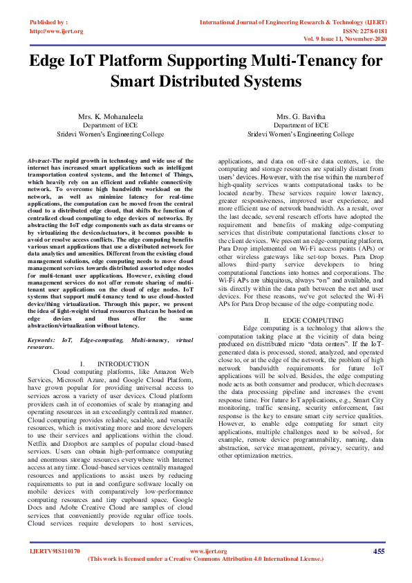 (PDF) IJERT-Edge IoT Platform Supporting Multi-Tenancy for Smart ...