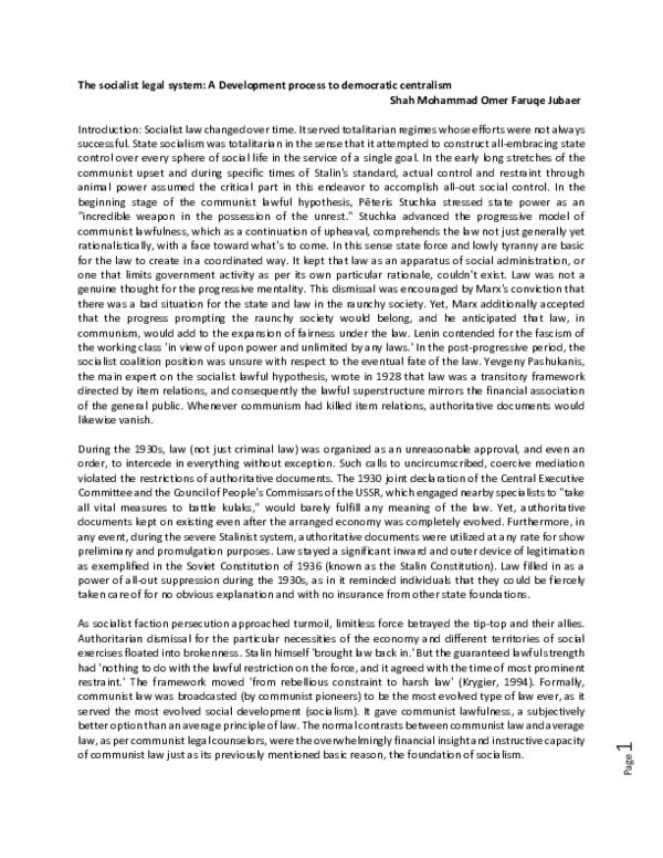 (PDF) The socialist legal system: A Development process to democratic ...