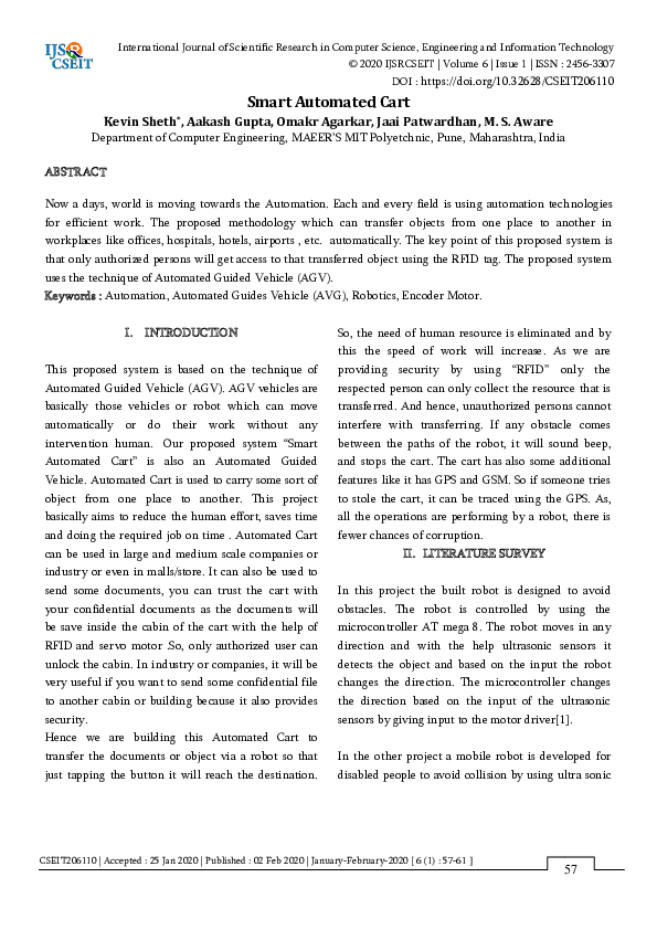 (PDF) Smart Automated Cart