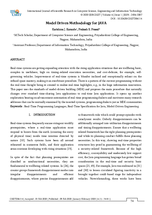 (PDF) Model Driven Methodology for JAVA