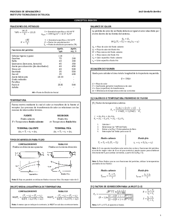 (PDF) Formulario de Intercambiadores de Calor - Saúl Garduño