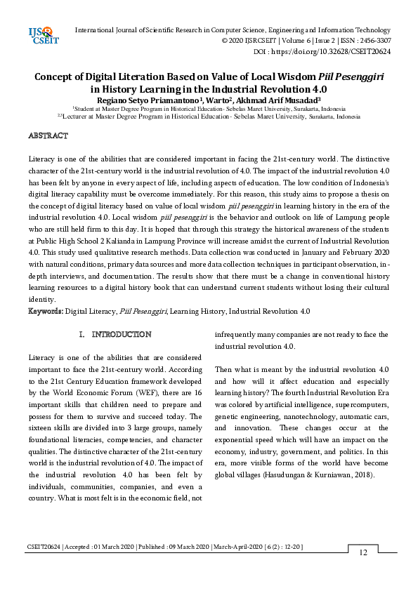 (PDF) Concept of Digital Literation Based on Value of Local Wisdom Piil ...