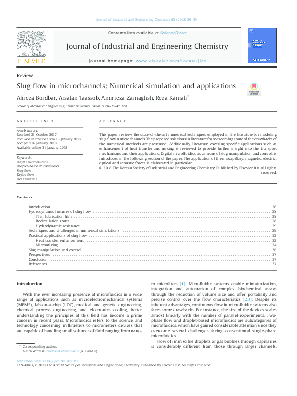 (PDF) Slug flow in microchannels: Numerical simulation and applications