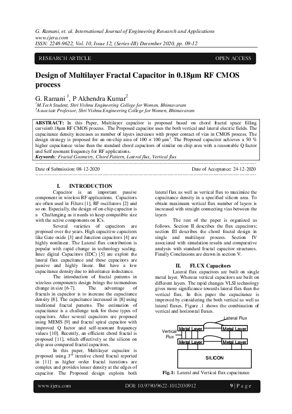 (PDF) Design of Multilayer Fractal Capacitor in 0.18µm RF CMOS process