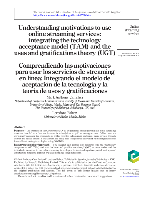 (PDF) Understanding motivations to use online streaming services ...