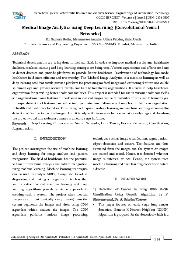 (PDF) Medical Image Analytics using Deep Learning (Convolutional Neural ...