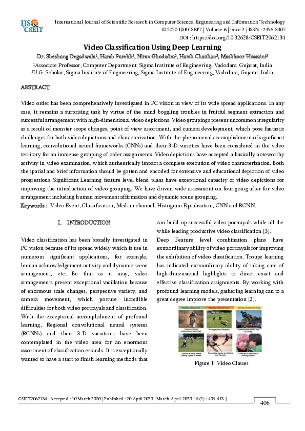 (PDF) Video Classification Using Deep Learning