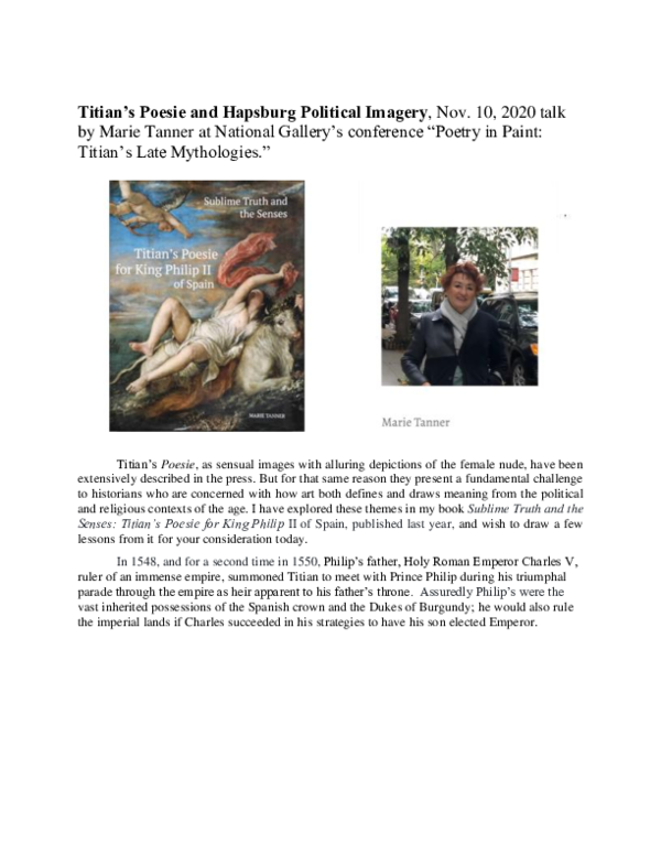 (PDF) Titian’s Poesie and Hapsburg Political Imagery
