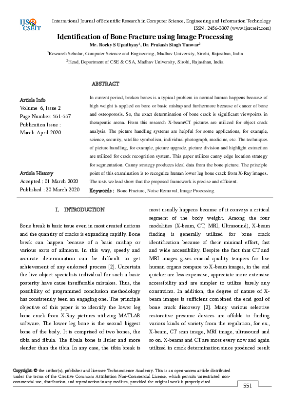 (PDF) Identification of Bone Fracture using Image Processing