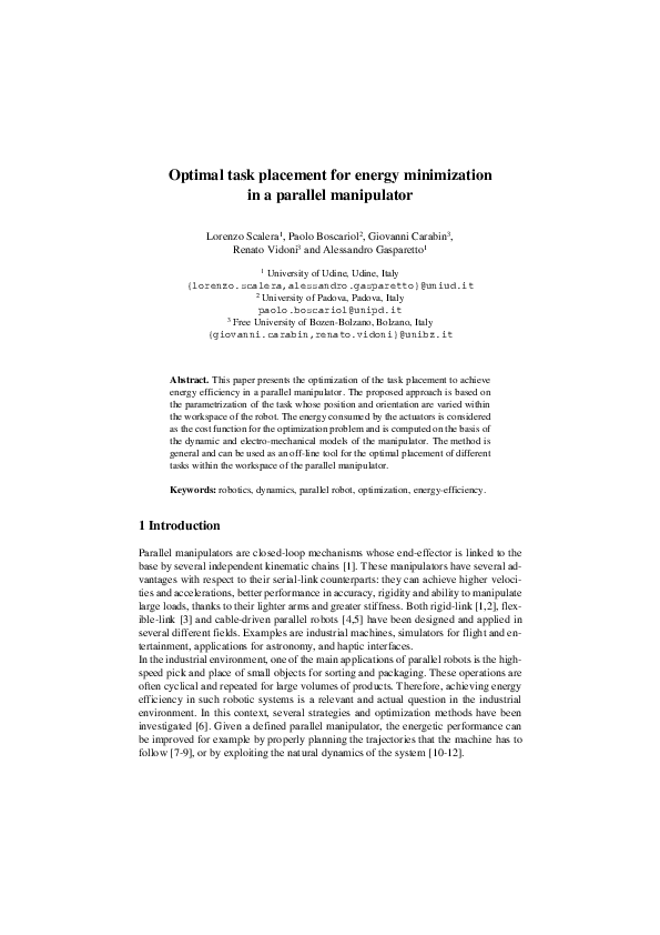 Pdf Optimal Task Placement For Energy Minimization In A Parallel