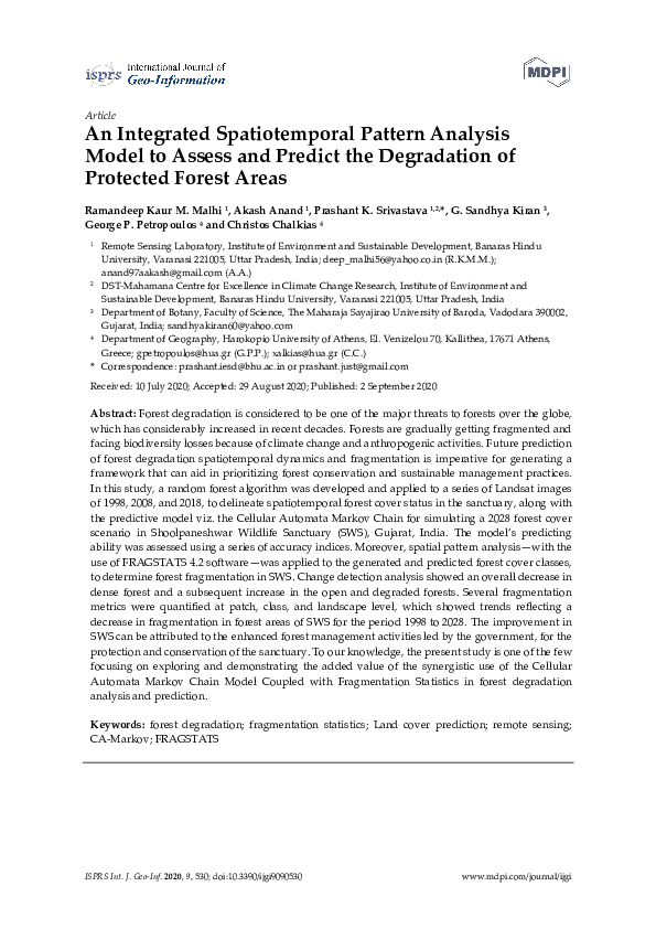 (PDF) An Integrated Spatiotemporal Pattern Analysis Model to Assess and Predict the Degradation ...