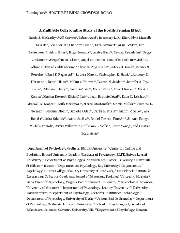 (DOC) A Multi-Site Collaborative Study of the Hostile Priming Effect ...