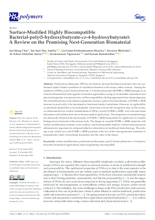 (PDF) Surface-Modified Highly Biocompatible Bacterial-poly(3 ...
