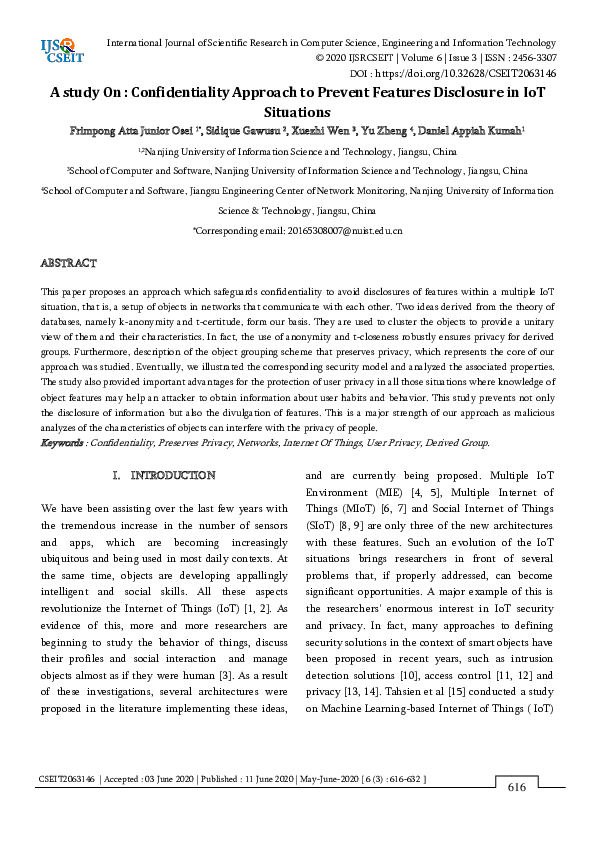 (PDF) A study On : Confidentiality Approach to Prevent Features ...