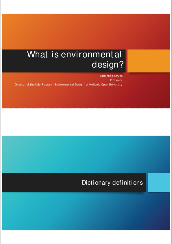 (PDF) What is environmental design?
