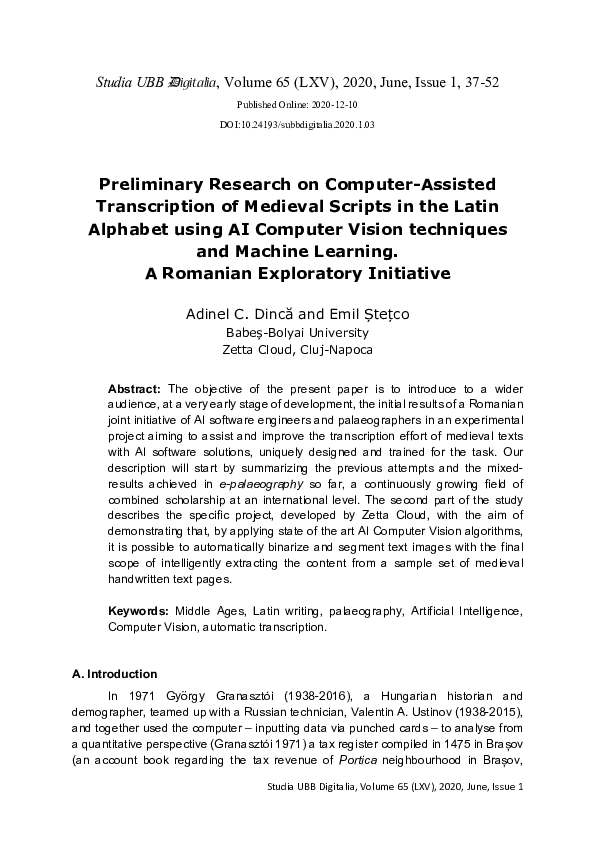 (PDF) Preliminary Research on Computer-Assisted Transcription of ...
