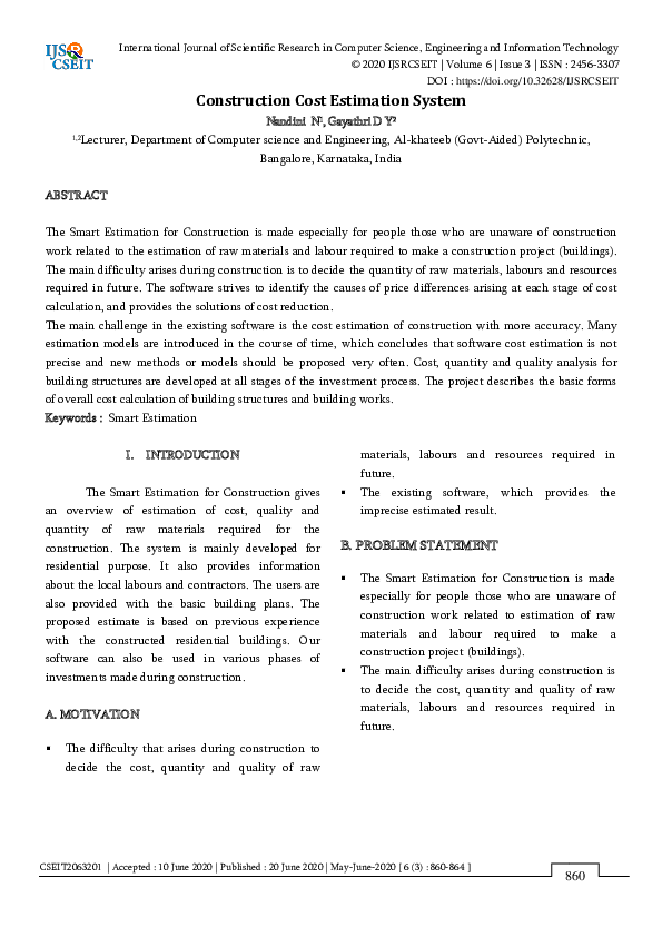 (PDF) Construction Cost Estimation System