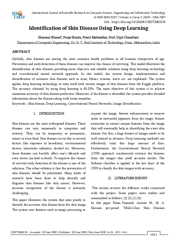 Pdf Identification Of Skin Disease Using Deep Learning