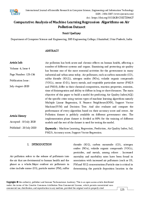 Pdf Comparative Analysis Of Machine Learning Regression Algorithms On