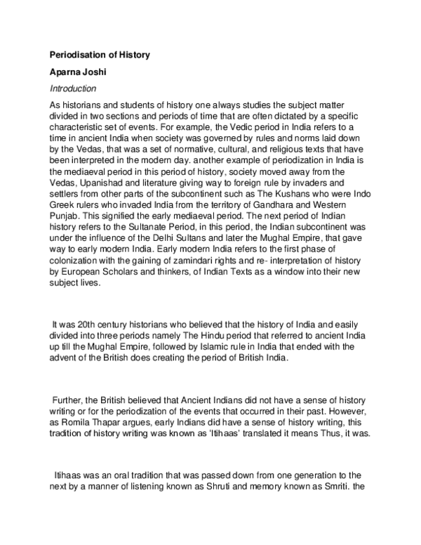 (PDF) Periodisation of History