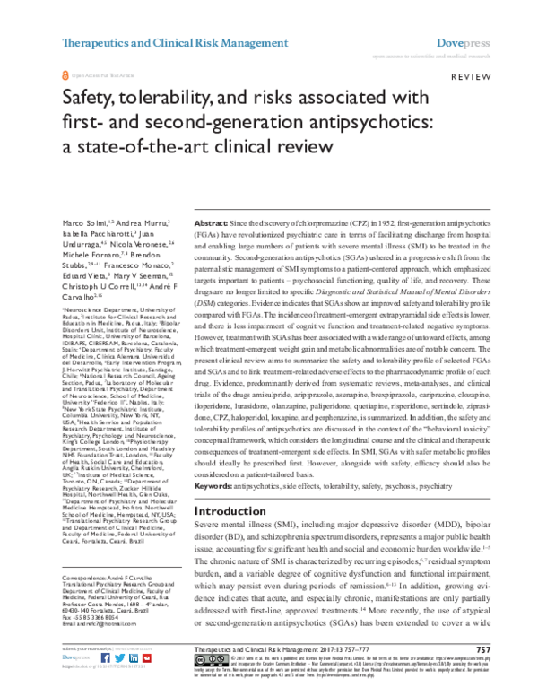 (PDF) The safety tolerability and risks associated with first