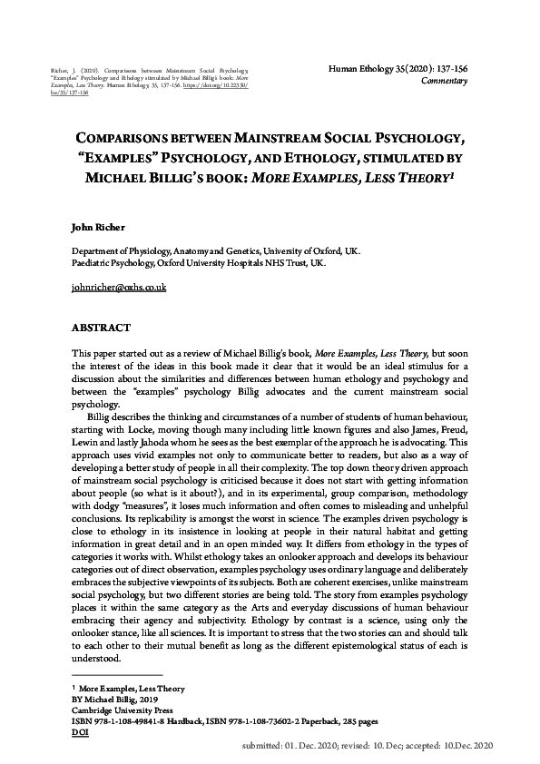 (PDF) Human Ethology 35(2020): 137-156 Commentary COMPARISONS BETWEEN ...