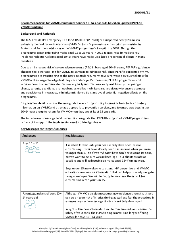 (DOC) Recommendations for VMMC communication for 10-14-Year-olds based ...