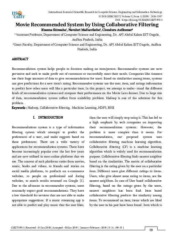 (PDF) Movie Recommended System by Using Collaborative Filtering