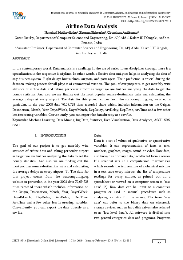 (PDF) Airline Data Analysis
