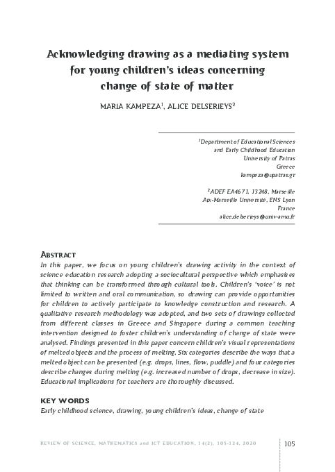 (PDF) Acknowledging drawing as a mediating system for young children's ...