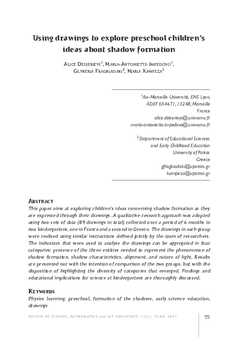 (PDF) Using drawings to explore preschool children's ideas about shadow ...