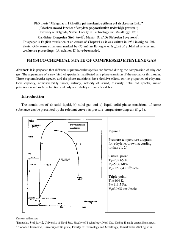 (PDF) PHYSICO-CHEMICAL STATE OF COMPRESSED ETHYLENE GAS