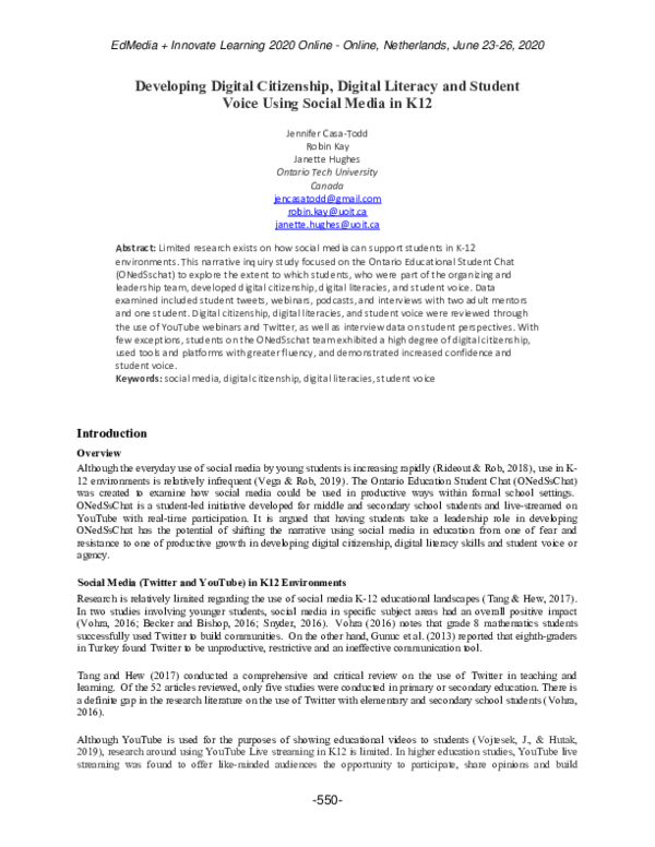 (PDF) Developing Digital Citizenship, Digital Literacy and Student ...