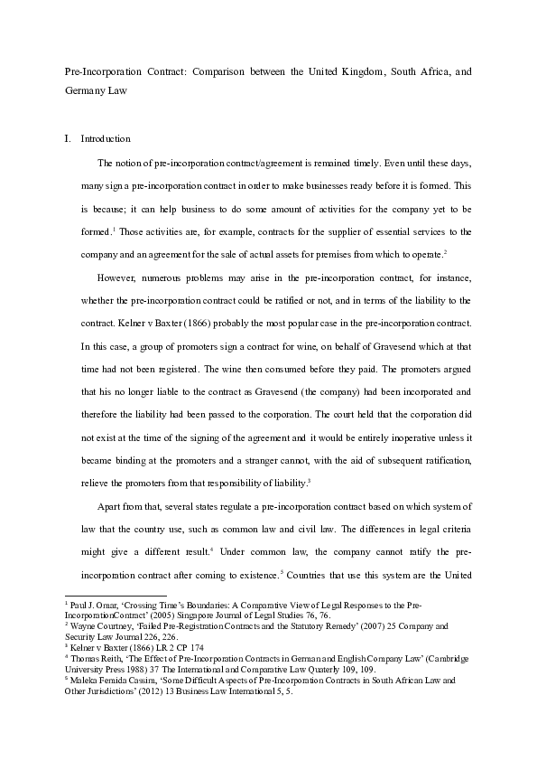 (DOC) Pre-incorporation contract