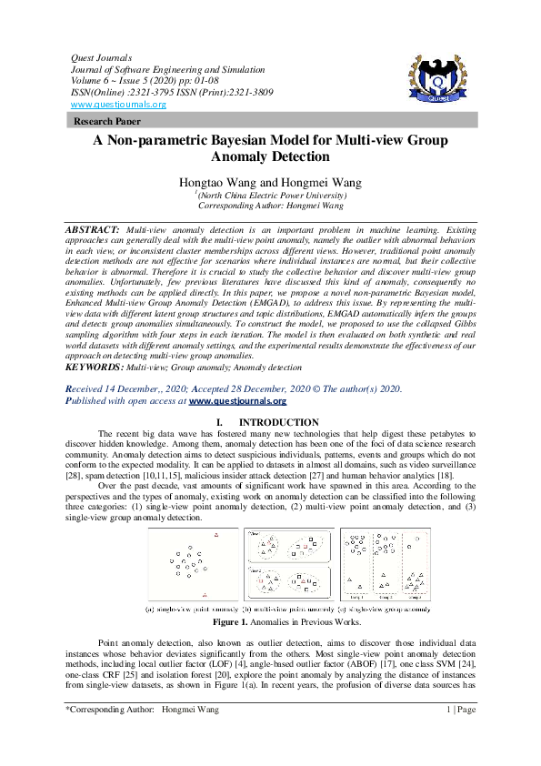 Pdf A Non Parametric Bayesian Model For Multi View Group Anomaly