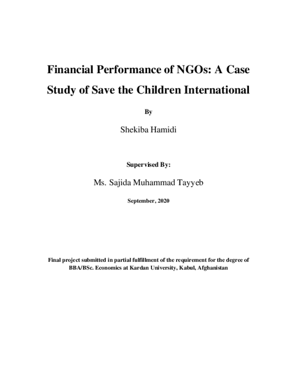 (PDF) Financial Performance of NGOs: A Case Study of Save the Children ...