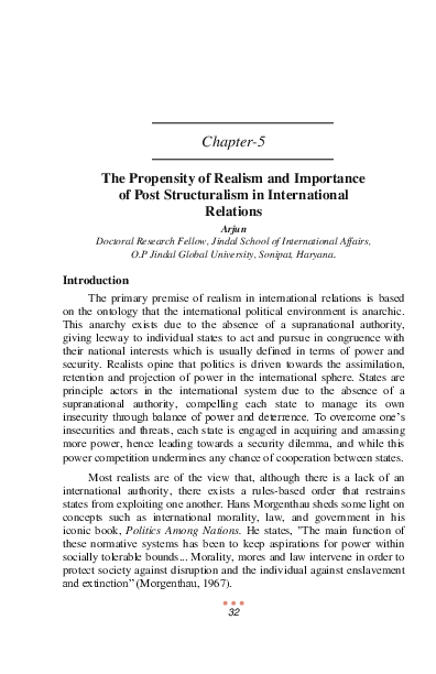 (PDF) The Propensity of Realism and Importance of Post Structuralism in ...