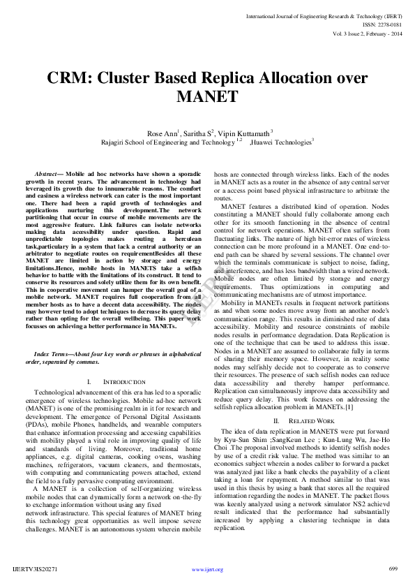 (PDF) Cluster-Based Replica Allocation in Mobile Ad Hoc Networks