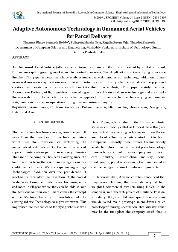 (PDF) Adaptive Autonomous Technology in Unmanned Aerial Vehicles for ...