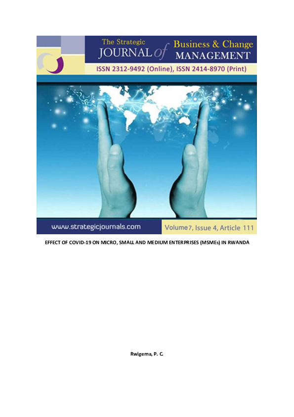 (PDF) EFFECT OF COVID-19 ON MICRO, SMALL AND MEDIUM ENTERPRISES (MSMEs ...