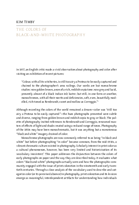 (PDF) The Colors of Black-and-White Photography