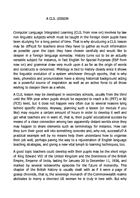 (PDF) A CLIL LESSON