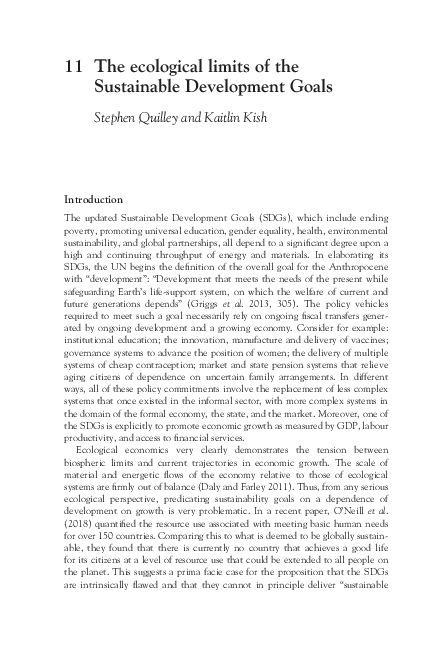 (PDF) The ecological limits of the Sustainable Development Goals