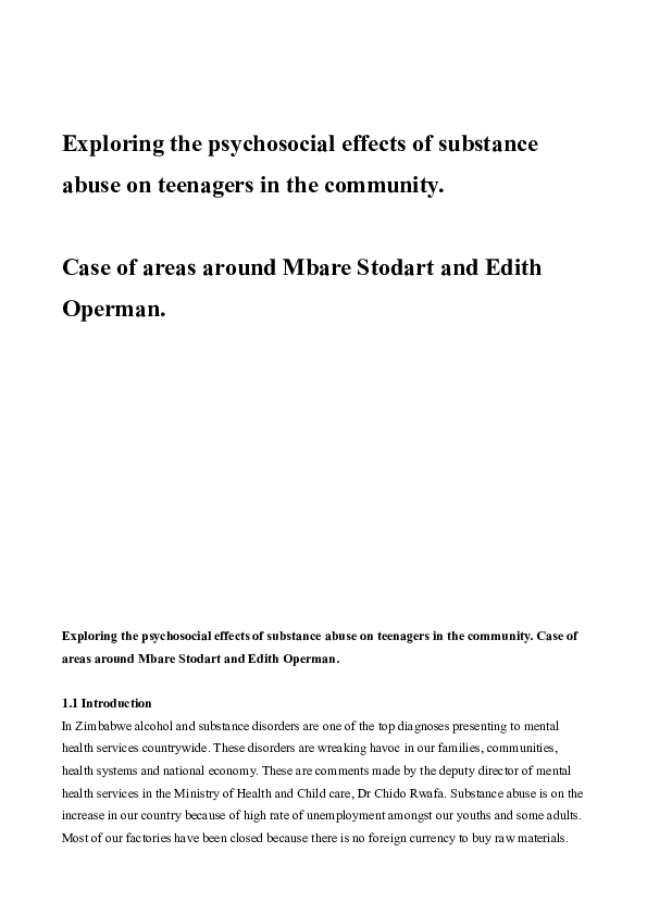 (PDF) Effects of substance abuse