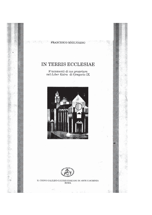 (PDF) F. Migliorino In terris ecclesiae Frammenti di ius proprium nel ...