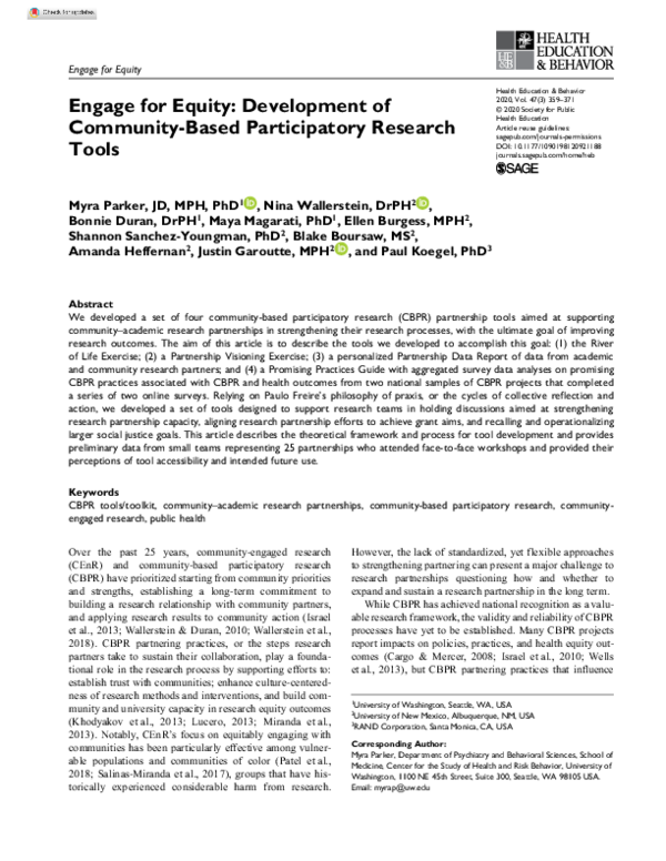 (PDF) Engage for Equity