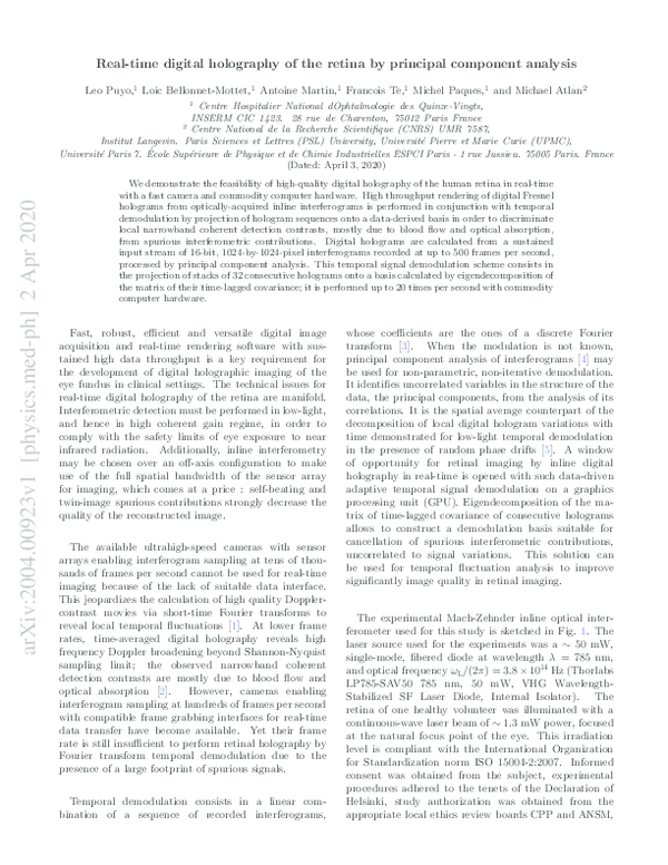 (PDF) Real-time digital holography of the retina by principal component ...